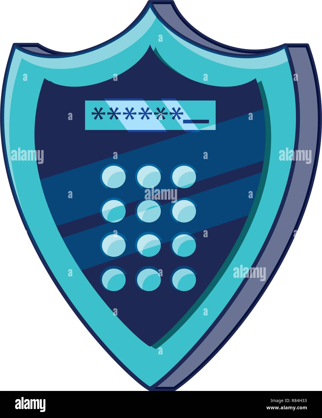 shield with digital access code vector illustration design Stock Vector ...