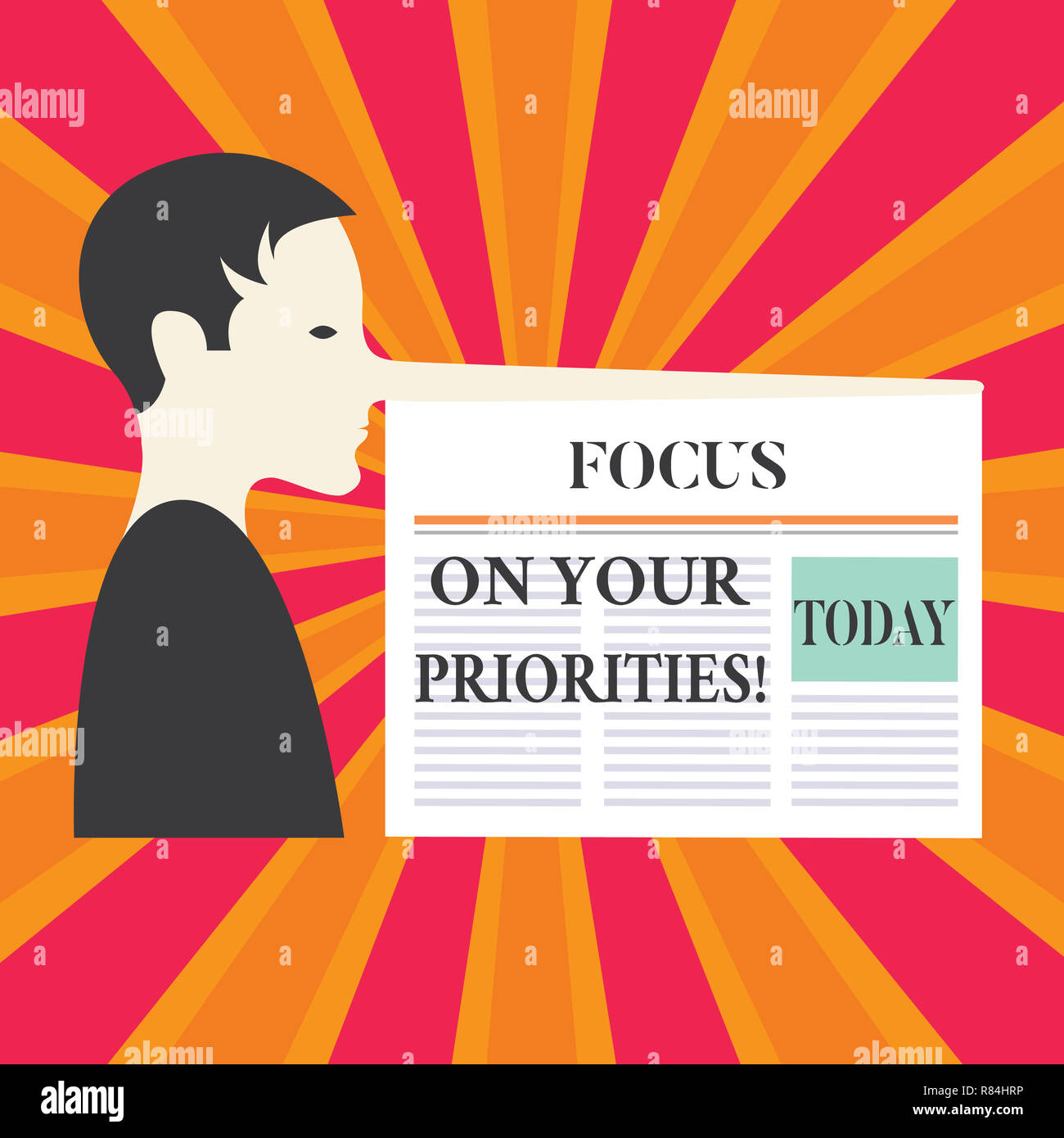 Focus on priorities man writing hi-res stock photography and images - Alamy