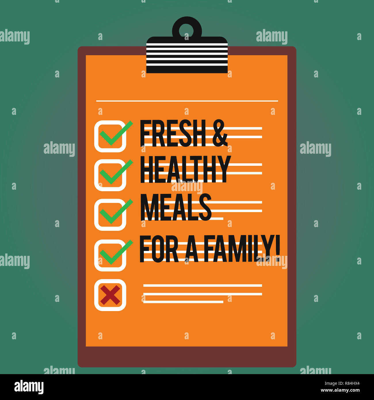 Text sign showing Fresh And Healthy Meals For A Family. Conceptual ...