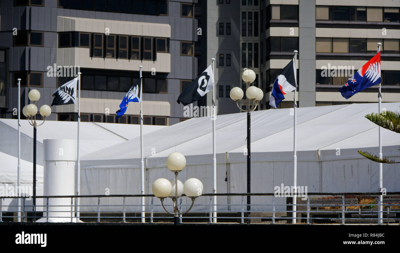 New Zealand flag options, the finalists in a competition for a new flag ...