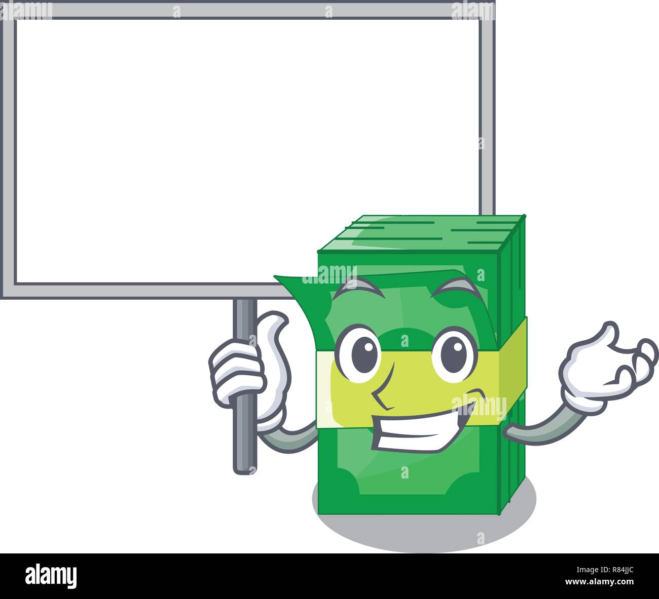 Bring board stack money shape cartoon on table Stock Vector Image & Art ...