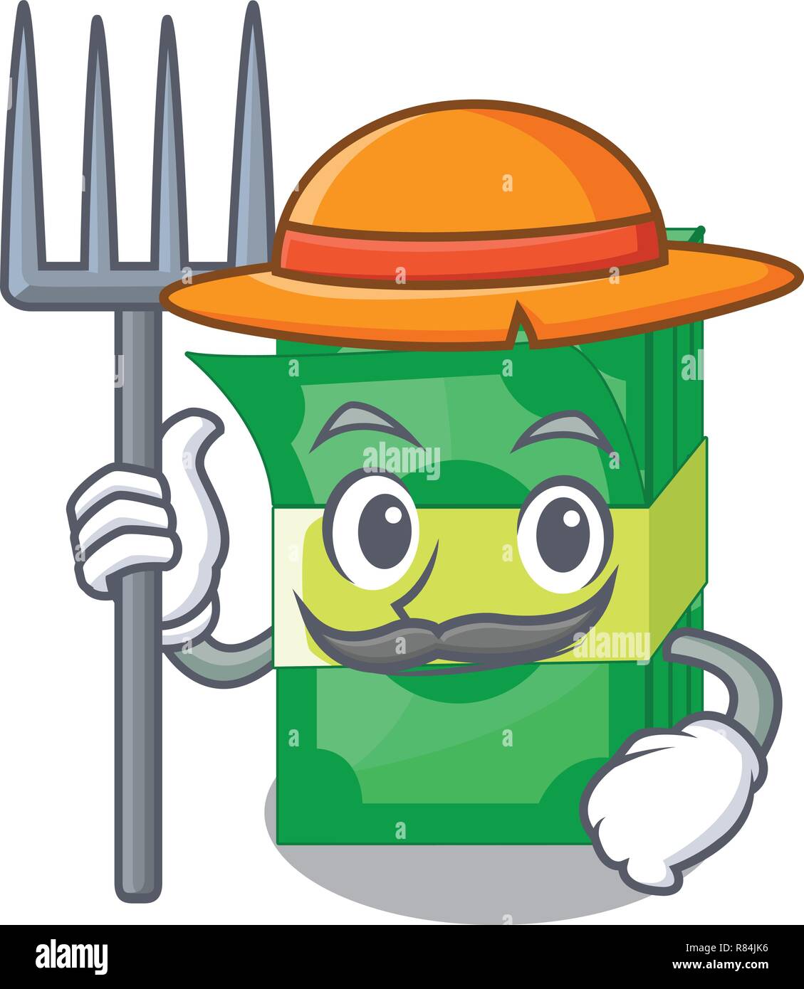 Farmer stack money shape cartoon on table Stock Vector Image & Art - Alamy