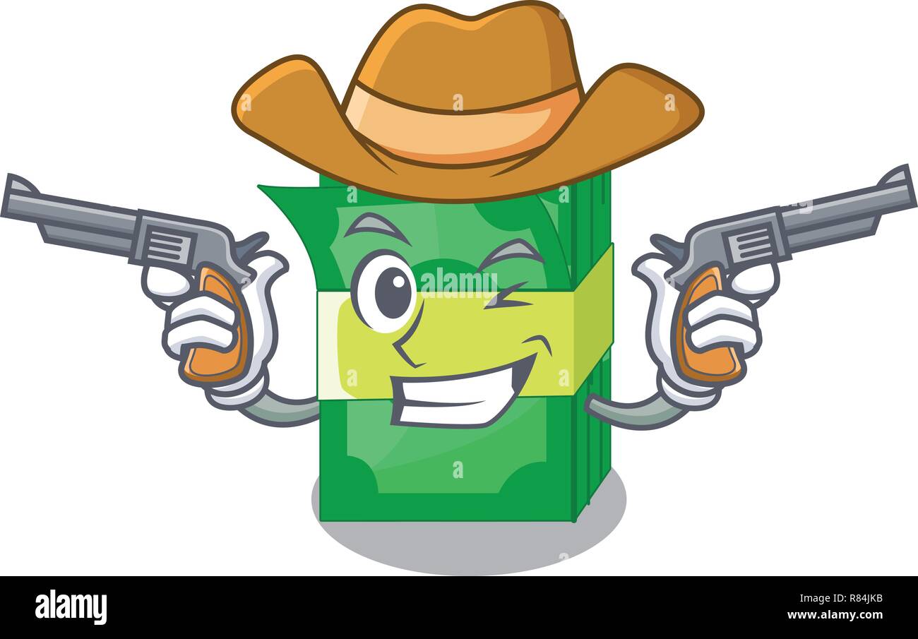Cowboy stack money shape cartoon on table Stock Vector Image & Art - Alamy