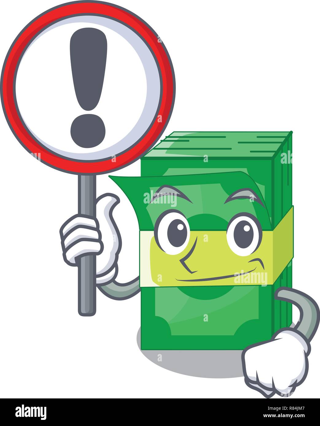 With sign stack money shape cartoon on table Stock Vector Image & Art ...