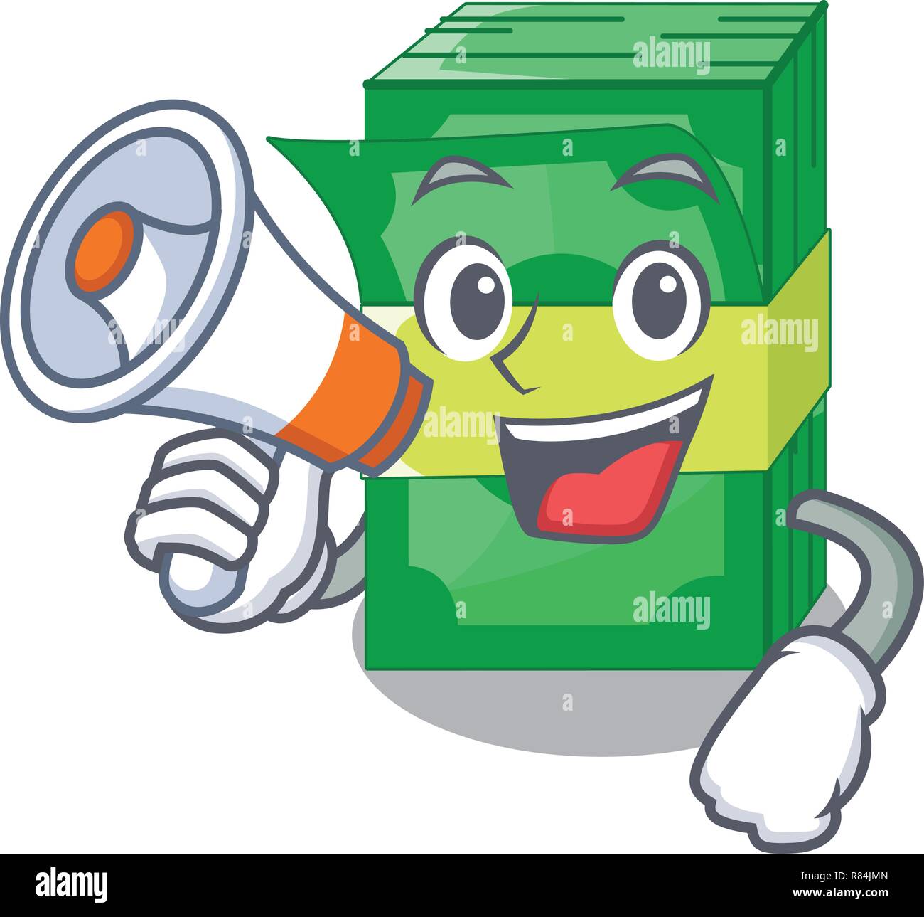 With megaphone stack money shape cartoon on table Stock Vector Image ...