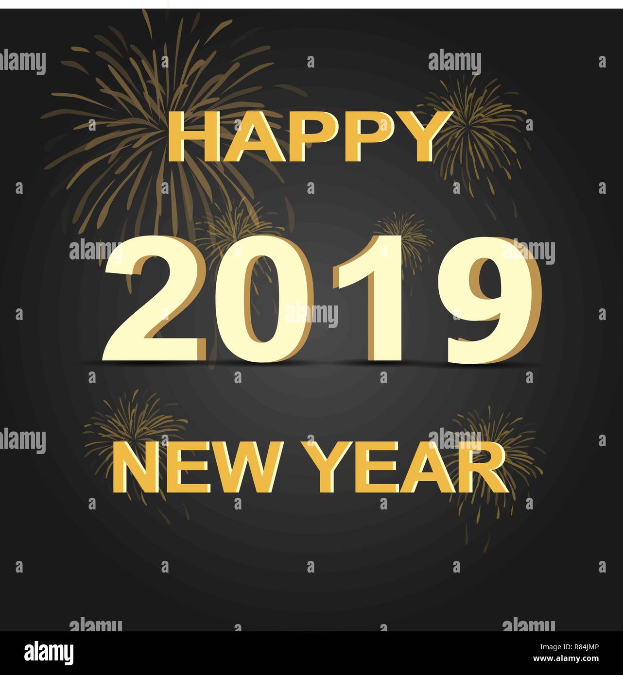 2019 Happy New Year background with golden, stock vector Stock Vector ...