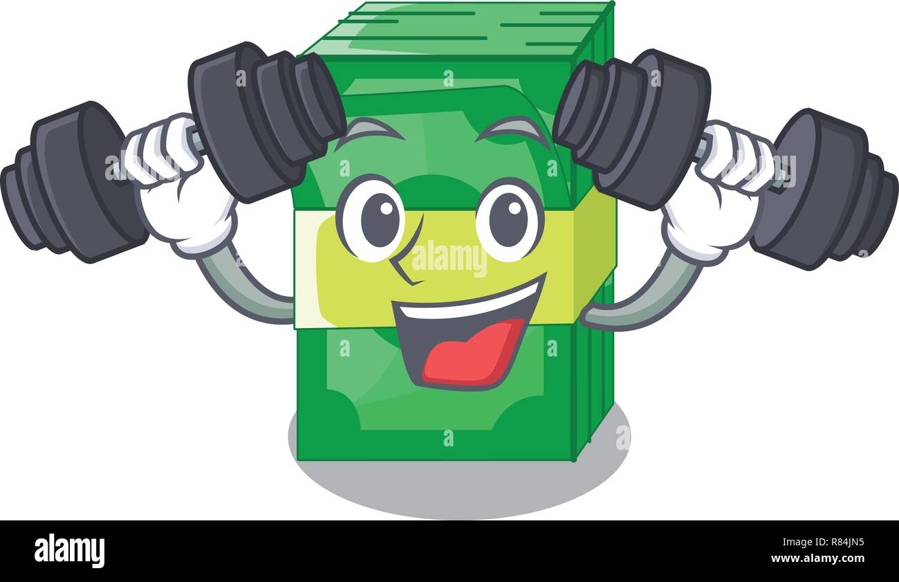 Fitness stack money shape cartoon on table Stock Vector Image & Art - Alamy