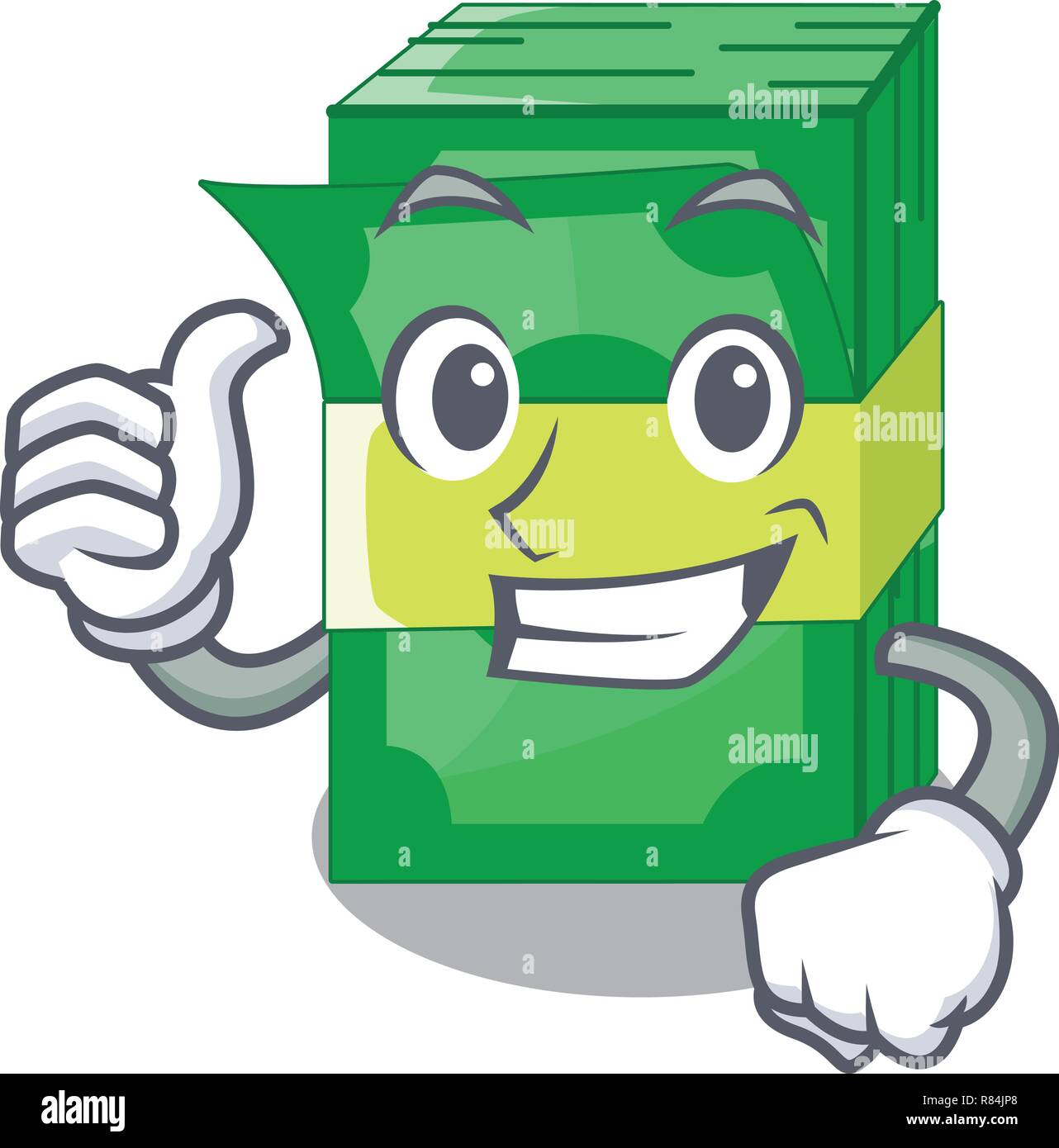 Thumbs up stack of dollars isolated on mascot Stock Vector Image & Art ...