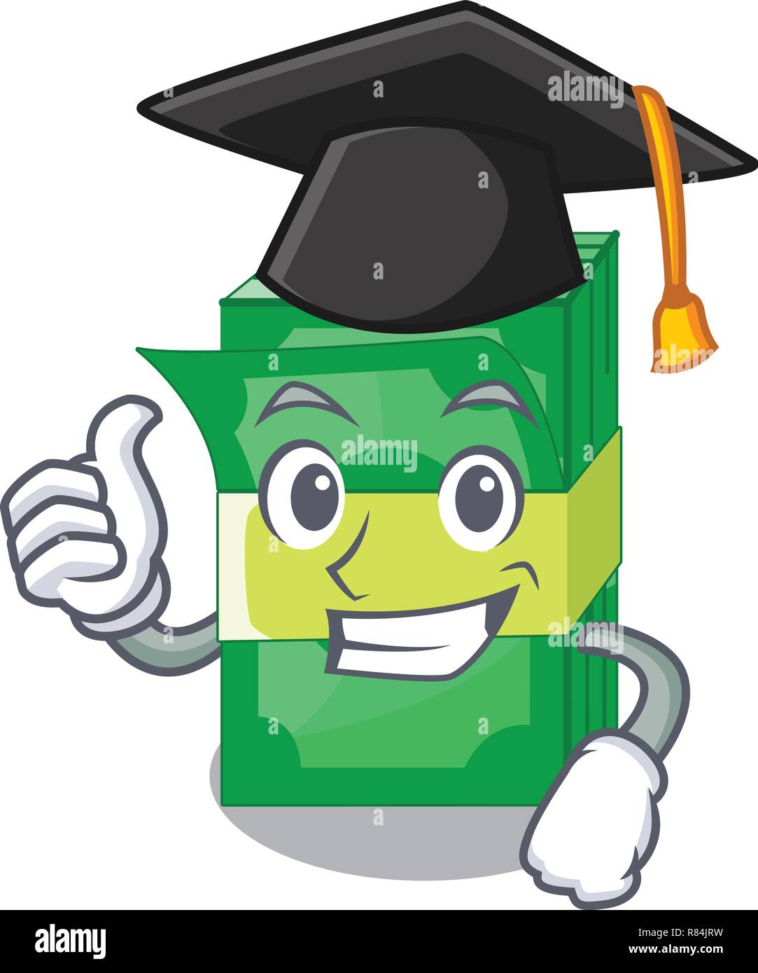 Graduation stack of dollars isolated on mascot Stock Vector Image & Art ...