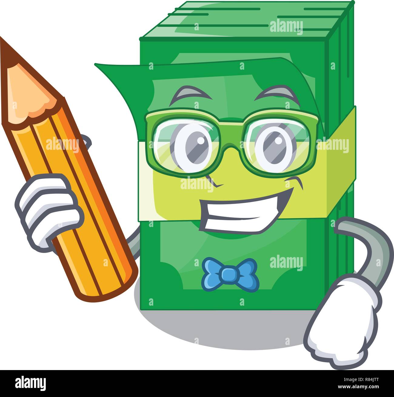 Student stack of dollars isolated on mascot Stock Vector Image & Art ...