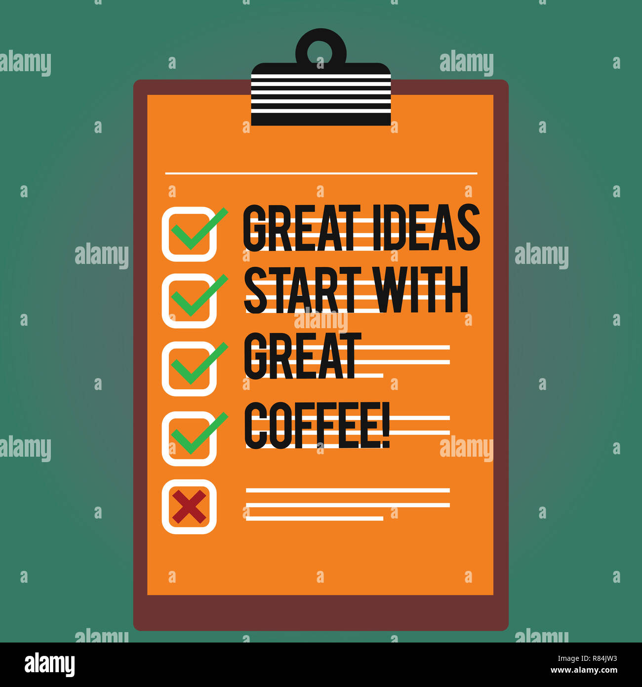 Text sign showing Great Ideas Start With Great Coffee. Conceptual photo ...