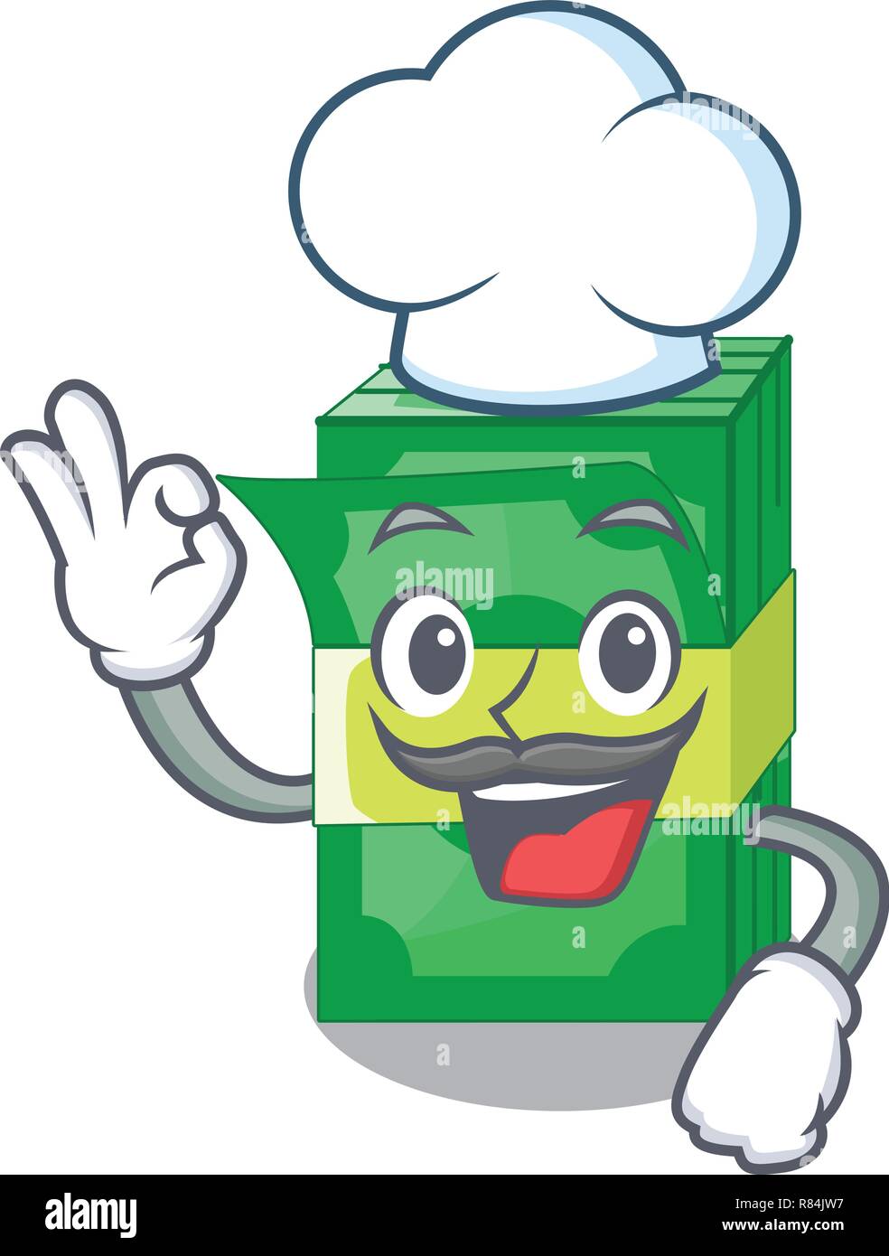 Chef stack of dollars isolated on mascot Stock Vector Image & Art - Alamy
