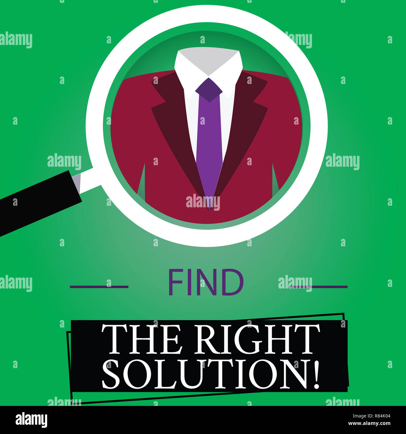 Text sign showing Find The Right Solution. Conceptual photo Search for ...