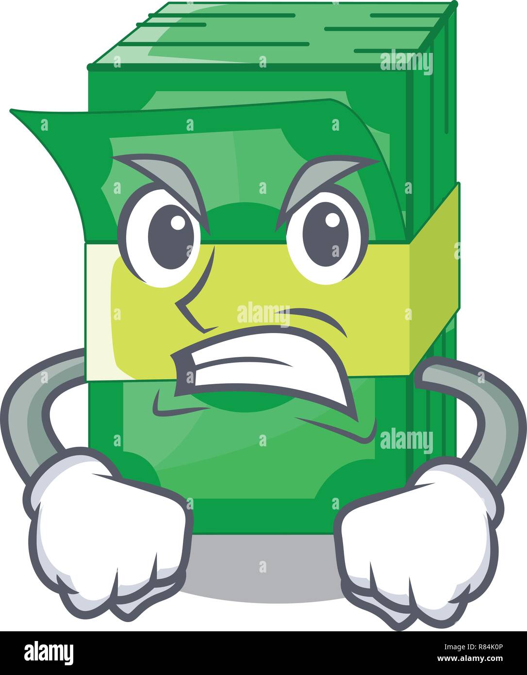 Angry stacks money dollar on bank character Stock Vector Image & Art ...