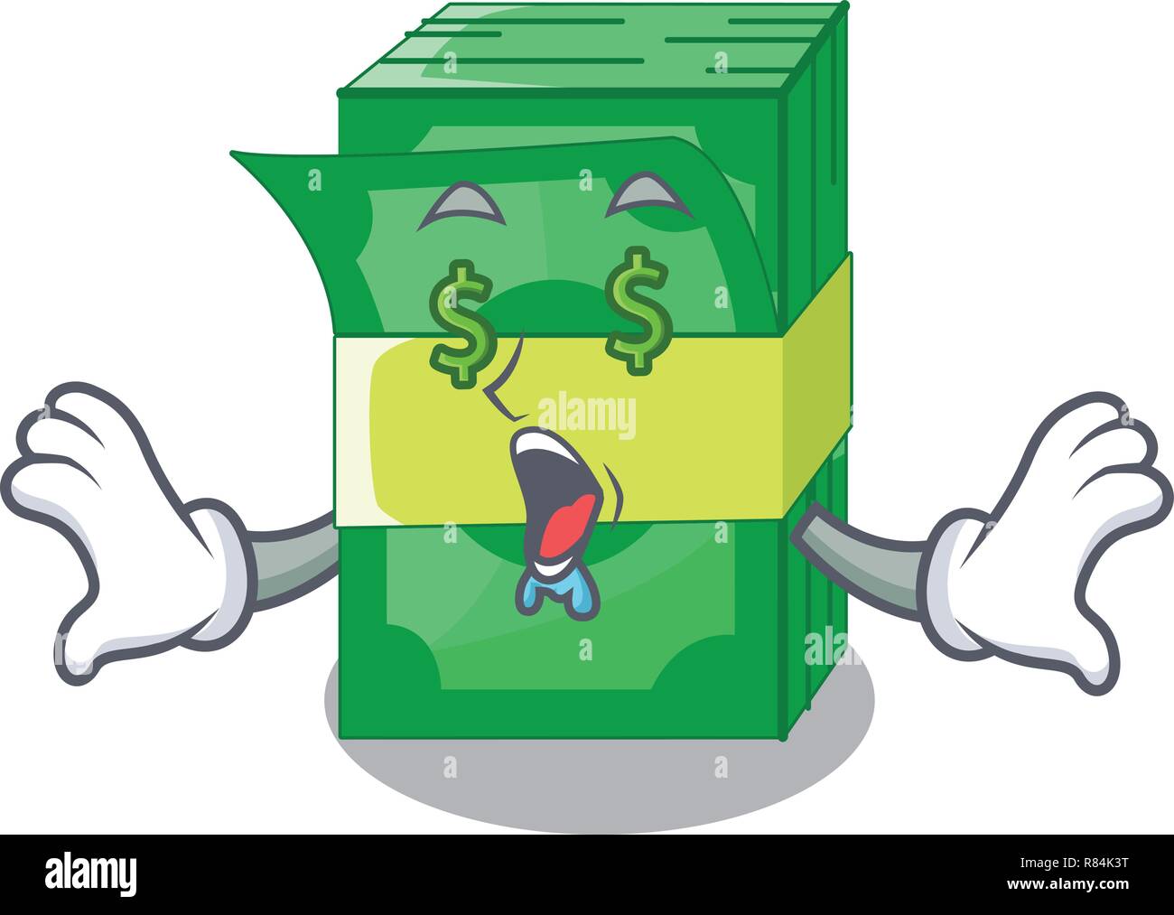 Money eye set money in packing bundles cartoon Stock Vector Image & Art ...