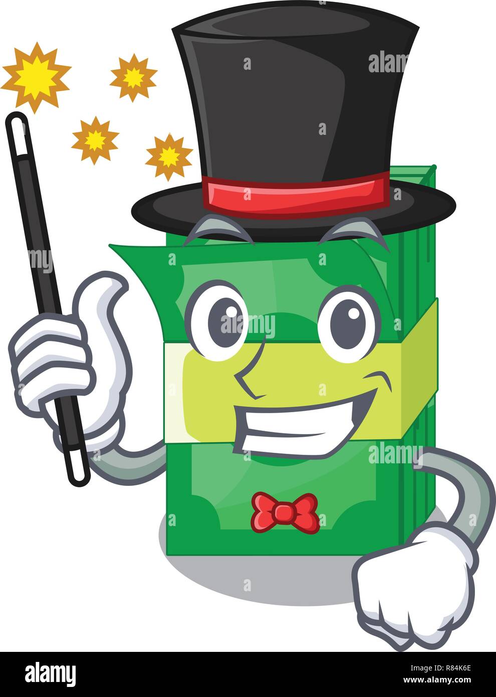 Magician set money in packing bundles cartoon Stock Vector Image & Art ...