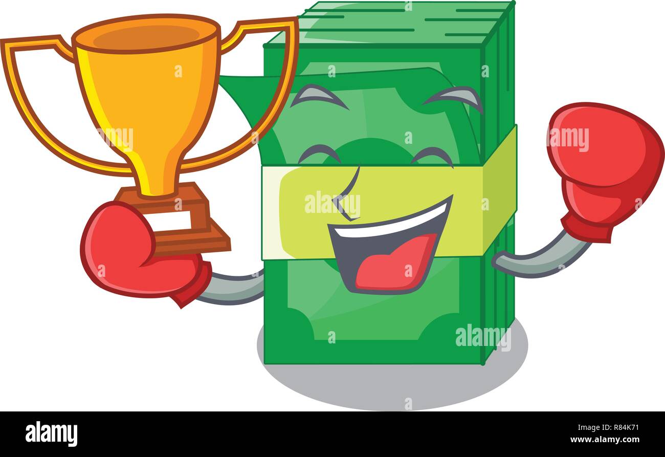 Boxing winner set money in packing bundles cartoon Stock Vector Image ...
