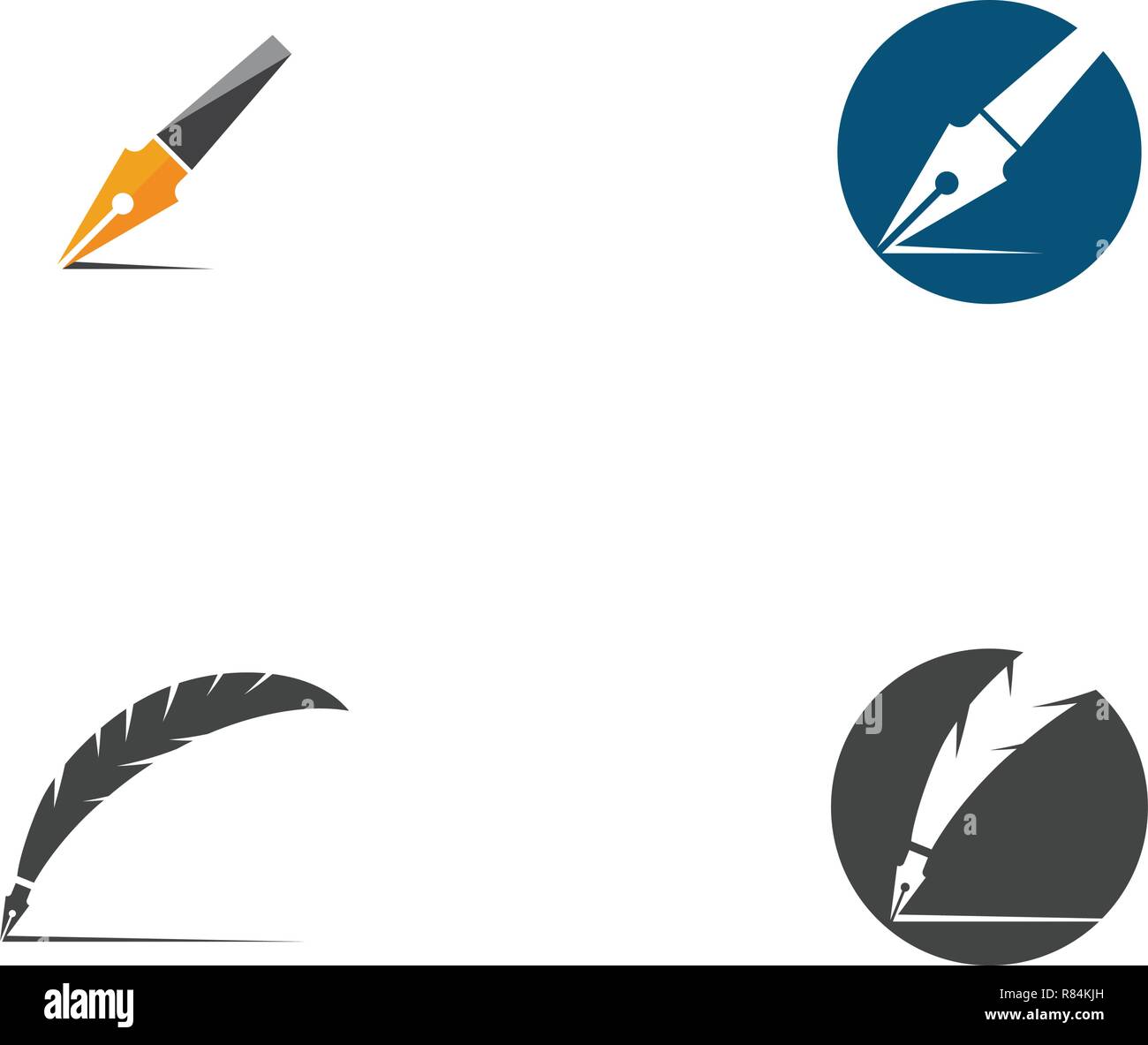 Feather writing logo template hi-res stock photography and images - Alamy