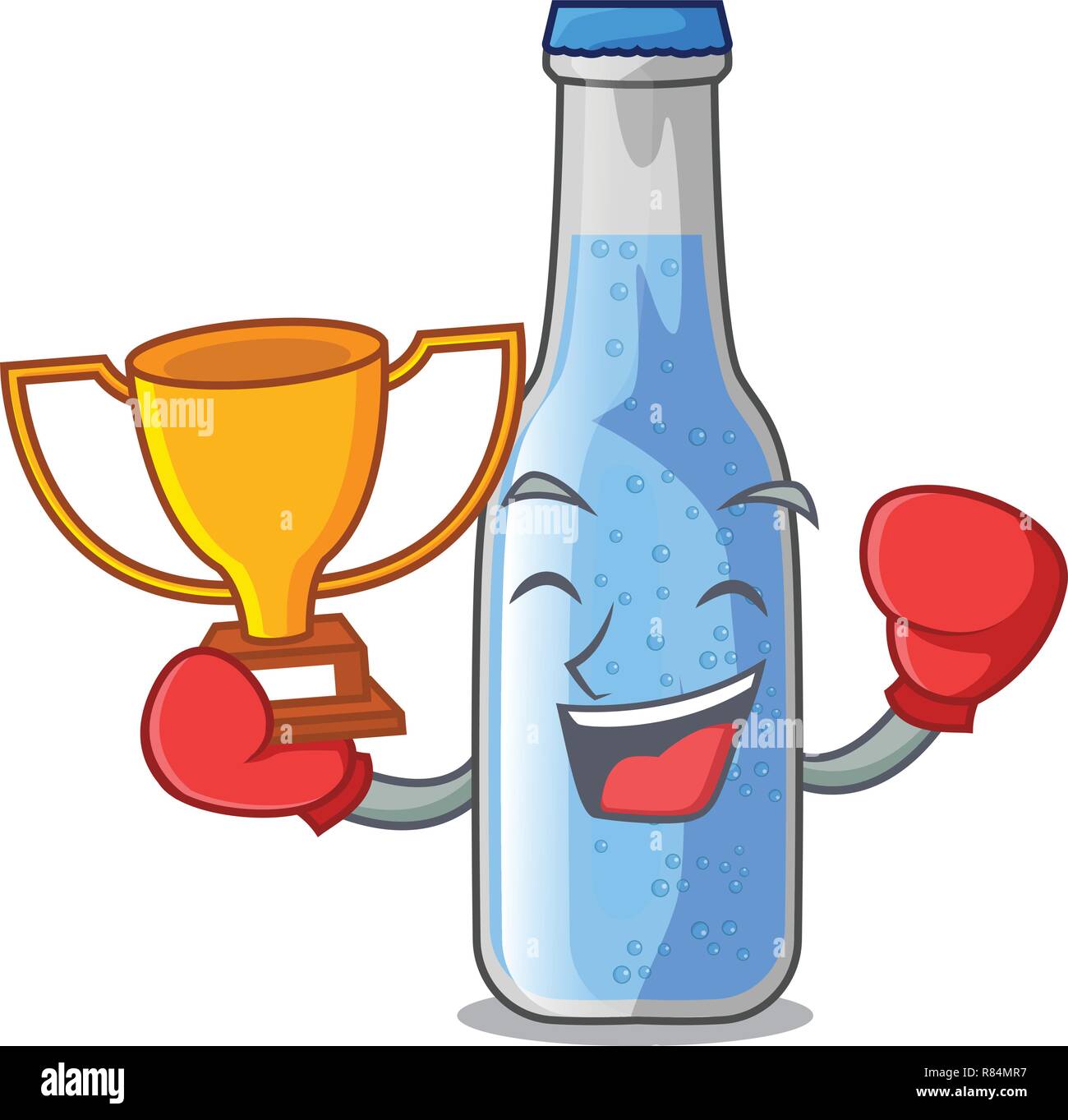 Boxing winner bottle soda water isolated on mascot Stock Vector Image ...