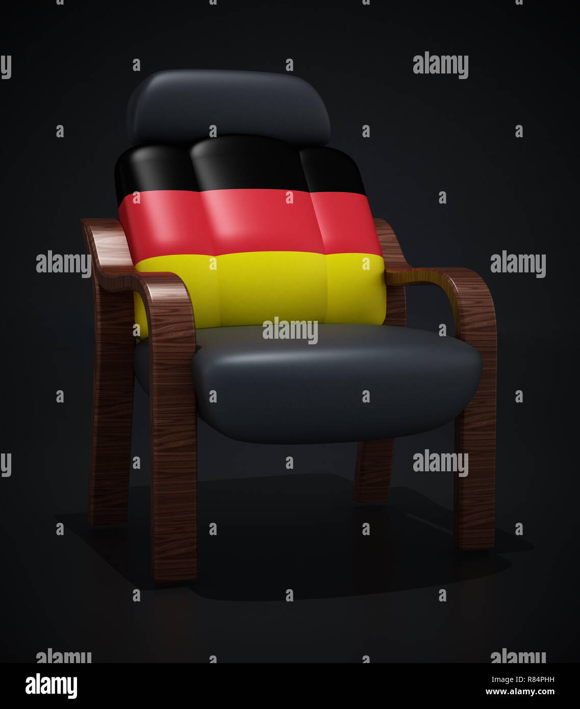 German flag textured luxury leather chair. 3D illustration Stock Photo ...