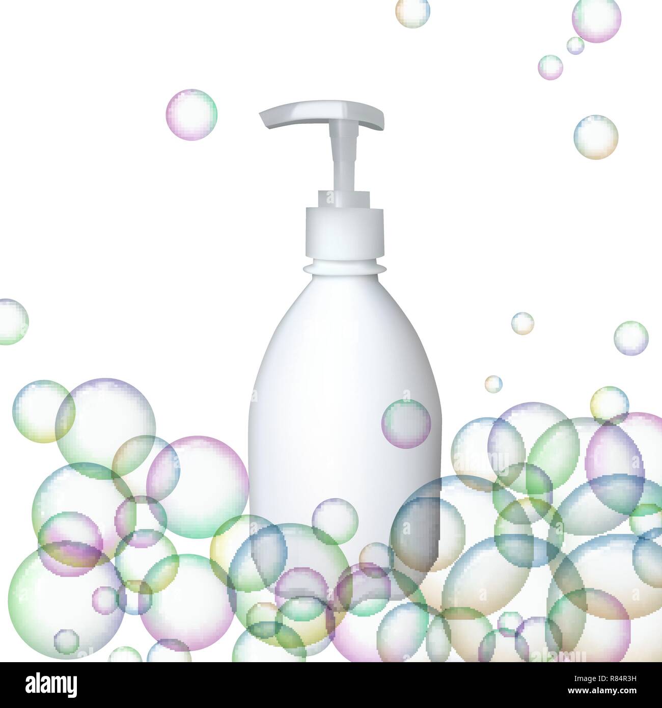 Plastic bottle with dispenser. Vector illustration. Soap container ...