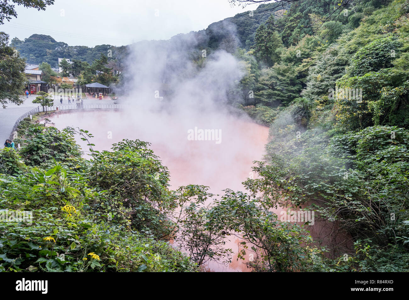 Beppu, Oita, Japan, November 8, 2018: Chinoike Jigoku (Blood Pond Hell ...
