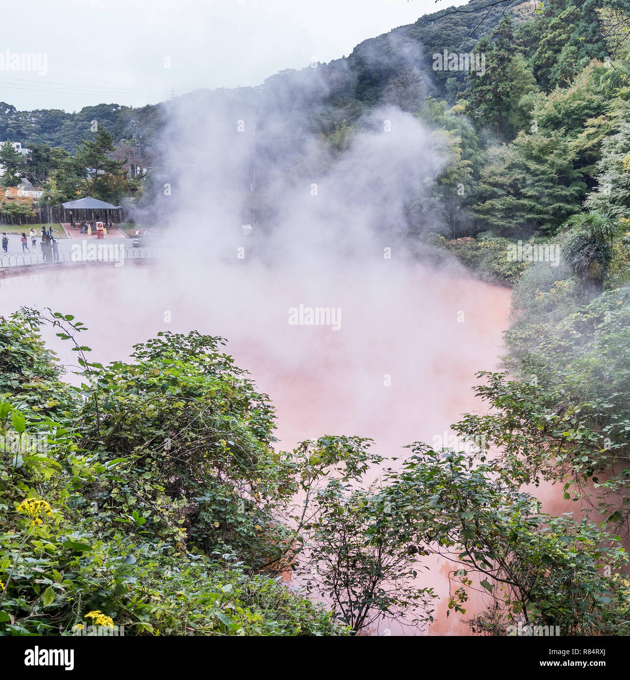 Beppu, Oita, Japan, November 8, 2018: Chinoike Jigoku (Blood Pond Hell ...