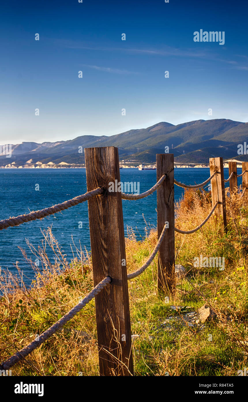 Resort rope fence hi-res stock photography and images - Alamy