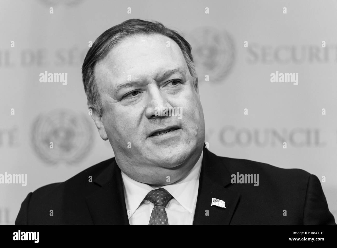 US Secretary of State Michael Mike Pompeo addresses press after ...