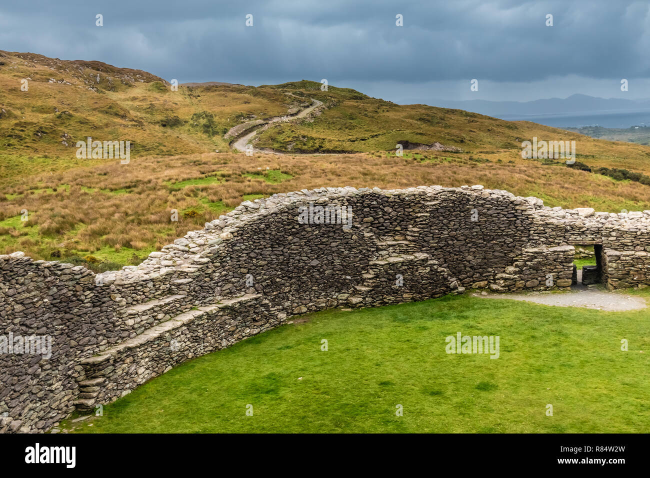 Ruins of the Staigue stone fort, a feat of engineering built during the ...