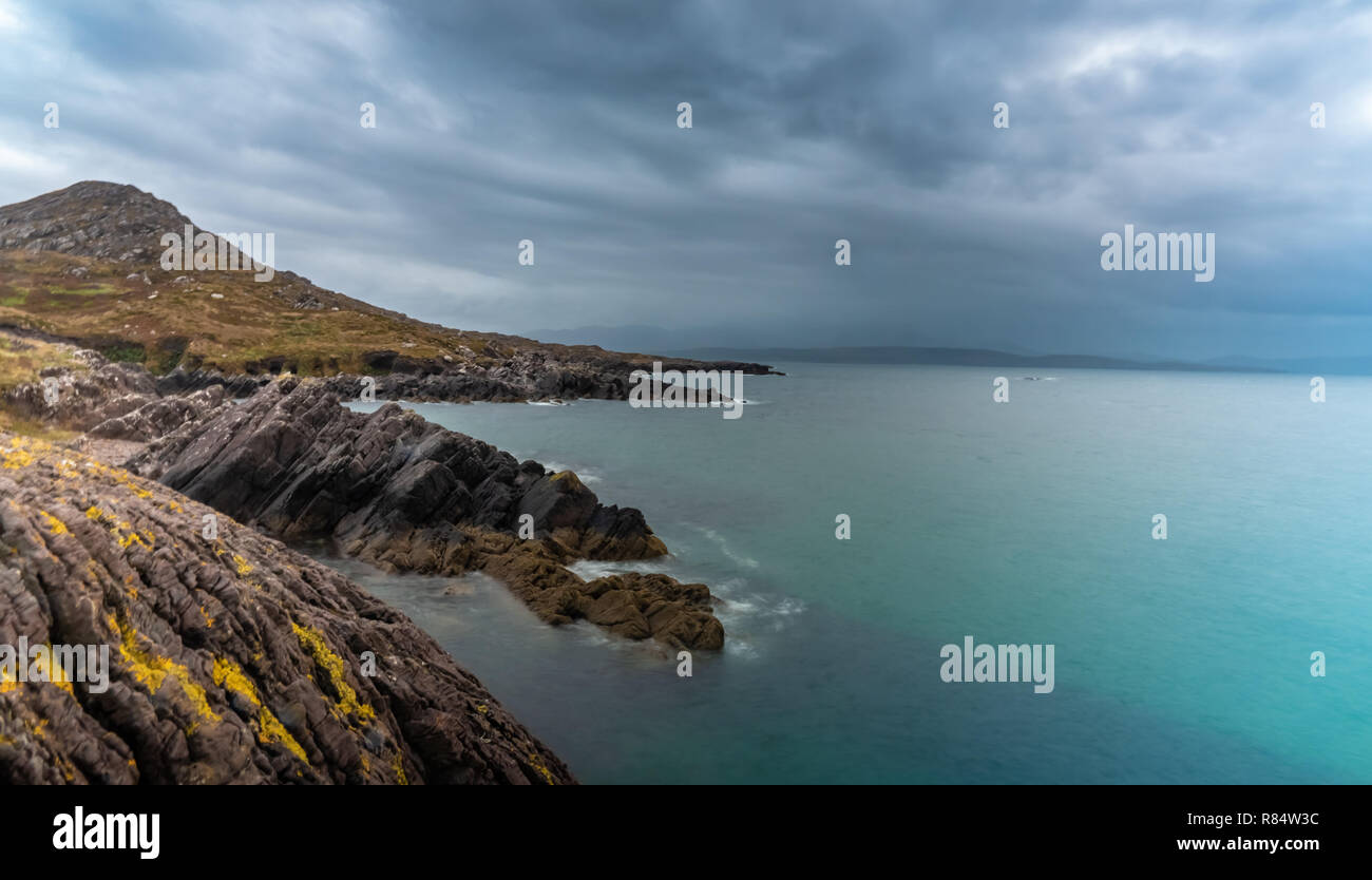 Rocky remote beaches near Castlecove, Ring of Kerry, County Kerry ...