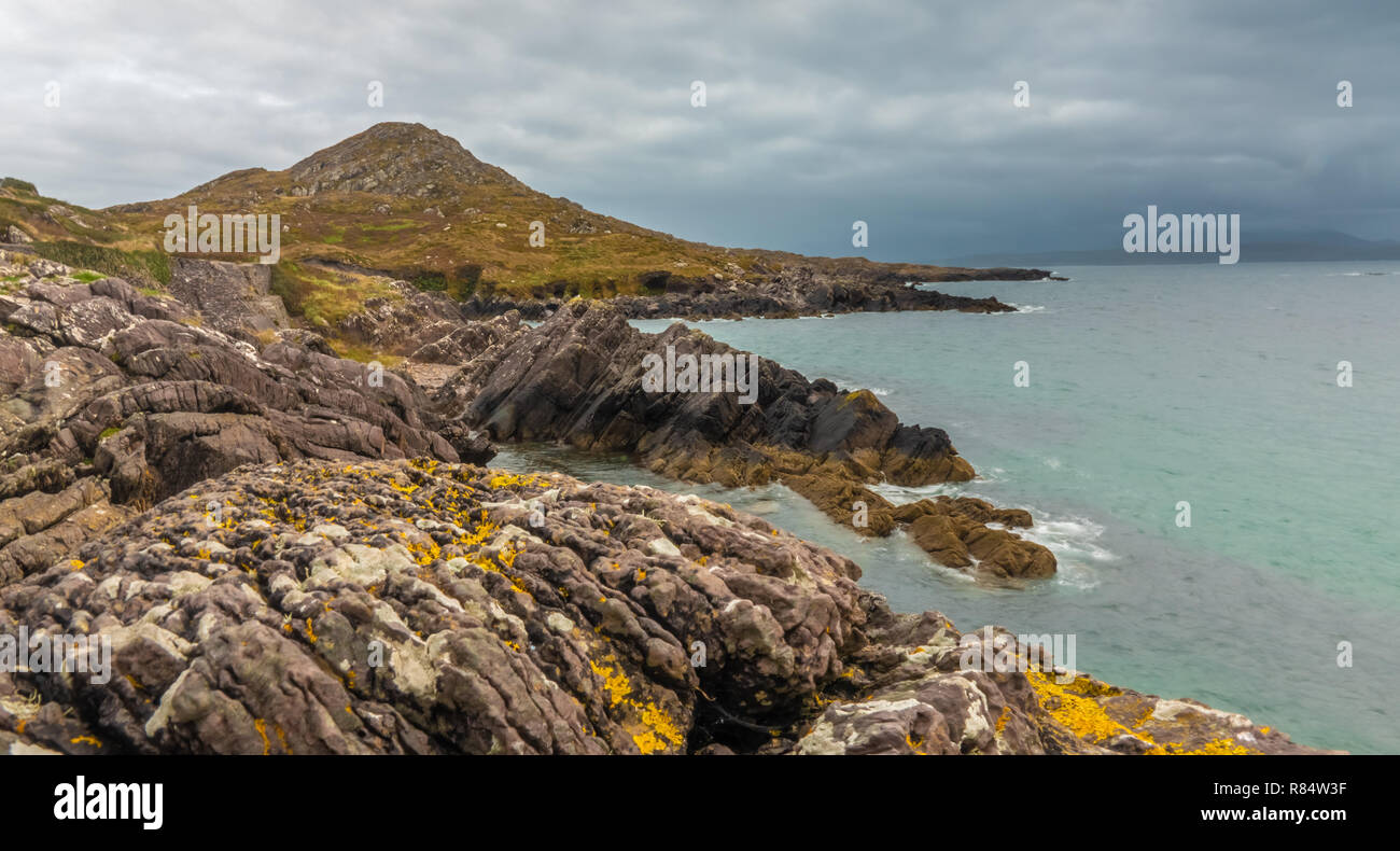 Rocky remote beaches near Castlecove, Ring of Kerry, County Kerry ...