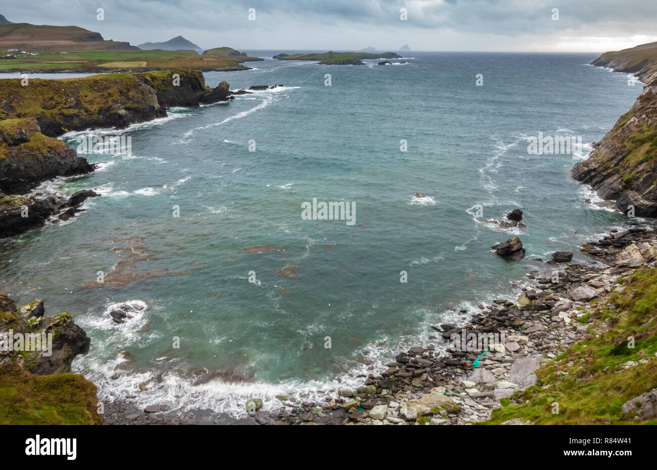 Spectacular views of the rugged West Irish Atlantic Coast from Valentia ...