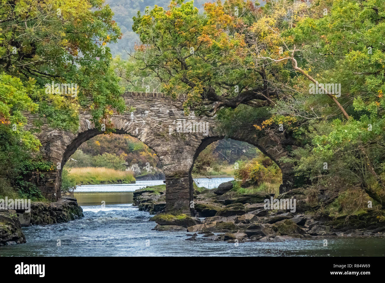 Old Weir Bridge, Meeting of the Waters, where the three Killarney lakes ...