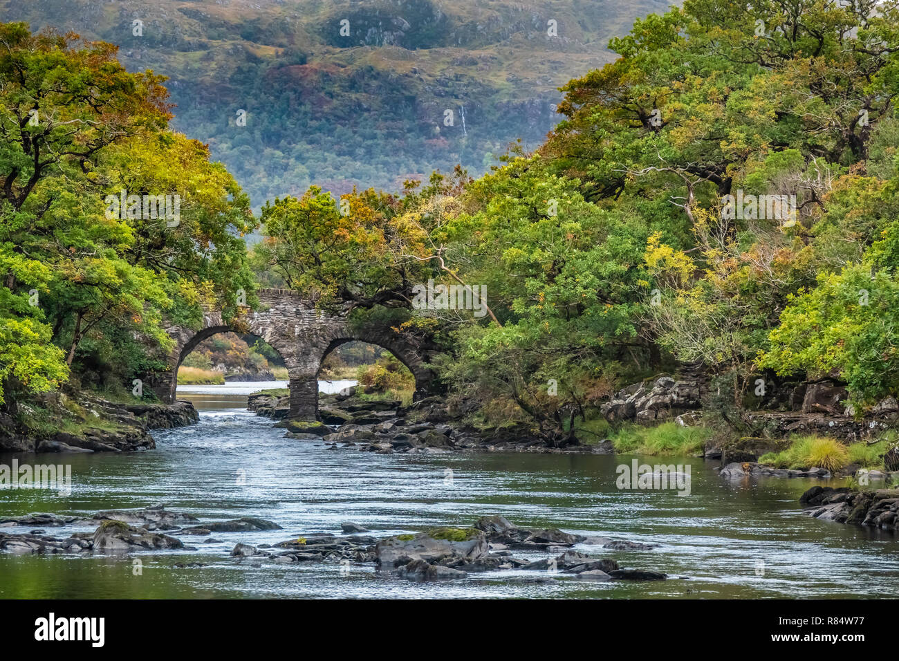 Old Weir Bridge, Meeting of the Waters, where the three Killarney lakes ...