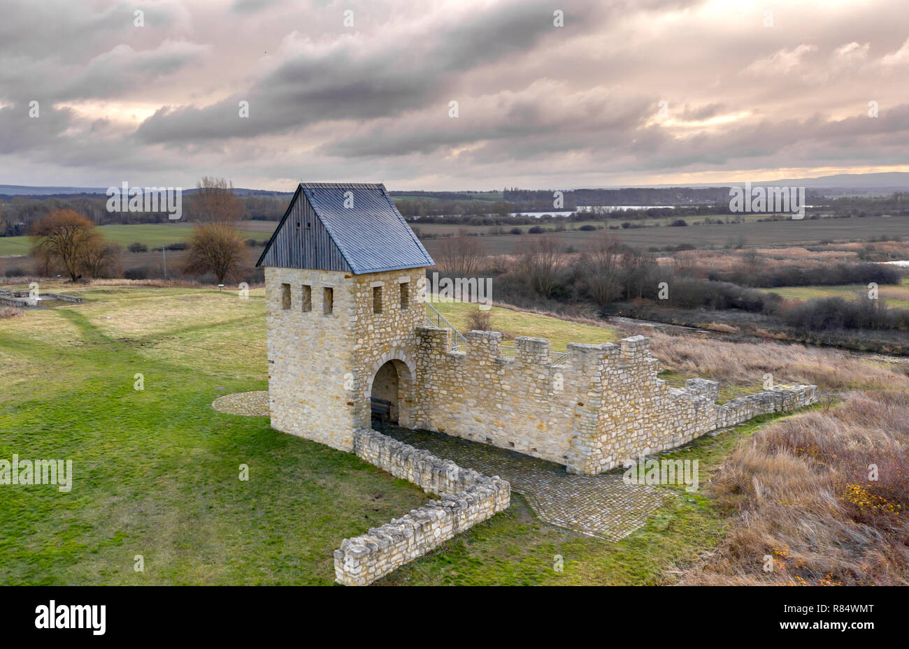 Schladen, Germany, December 11., 2018: Oblique aerial view of the ...