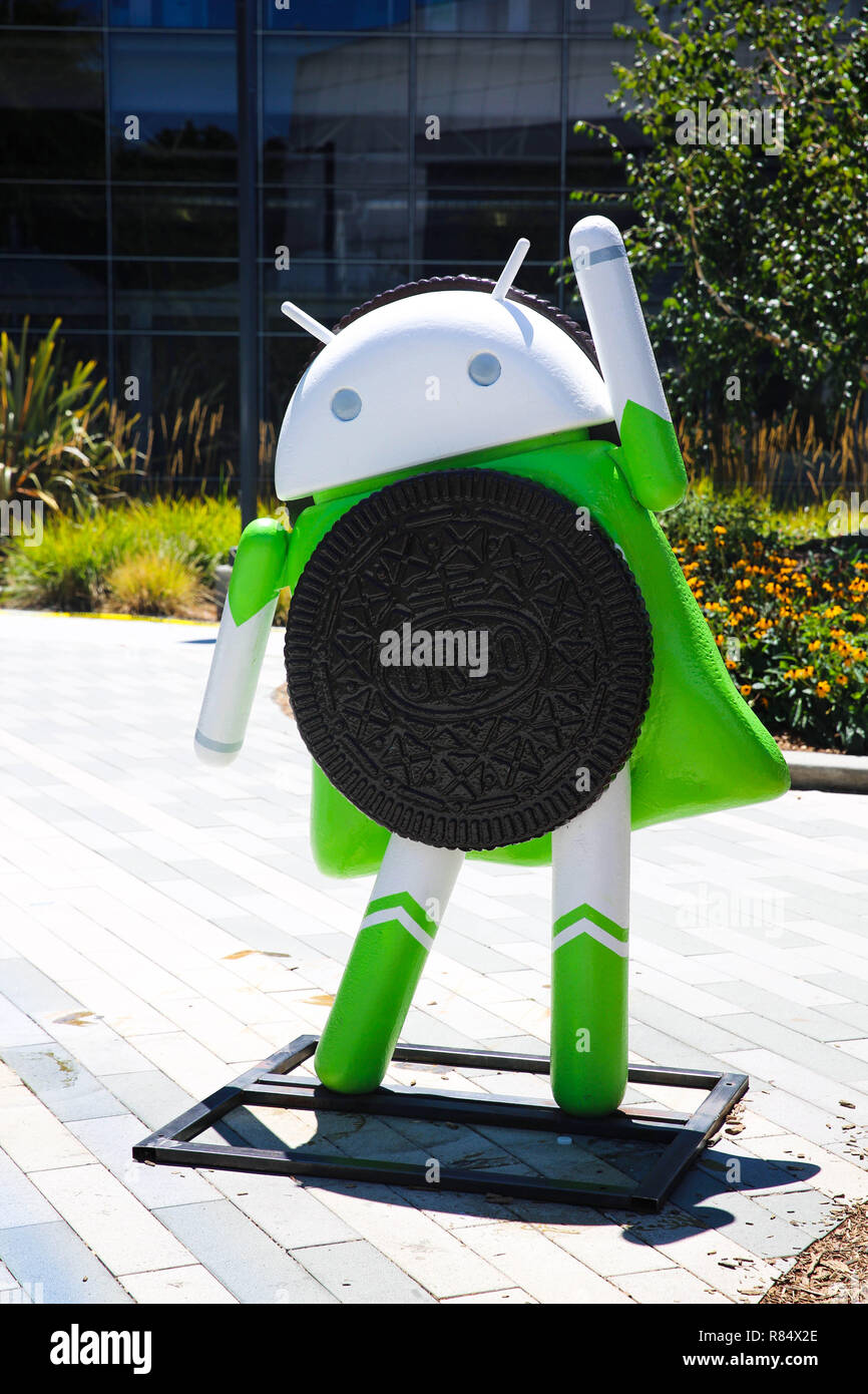 Mountain View, CA/USA - May 21, 2018: Oreo Android in a Googleplex ...