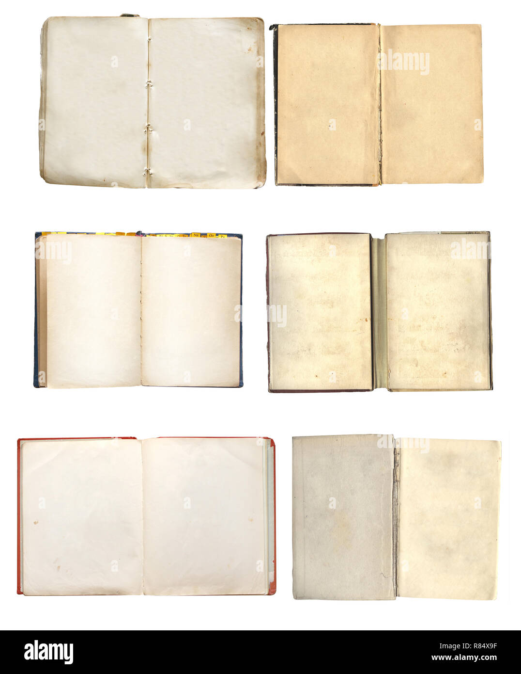 Collection of old books. Object isolated on white background Stock ...