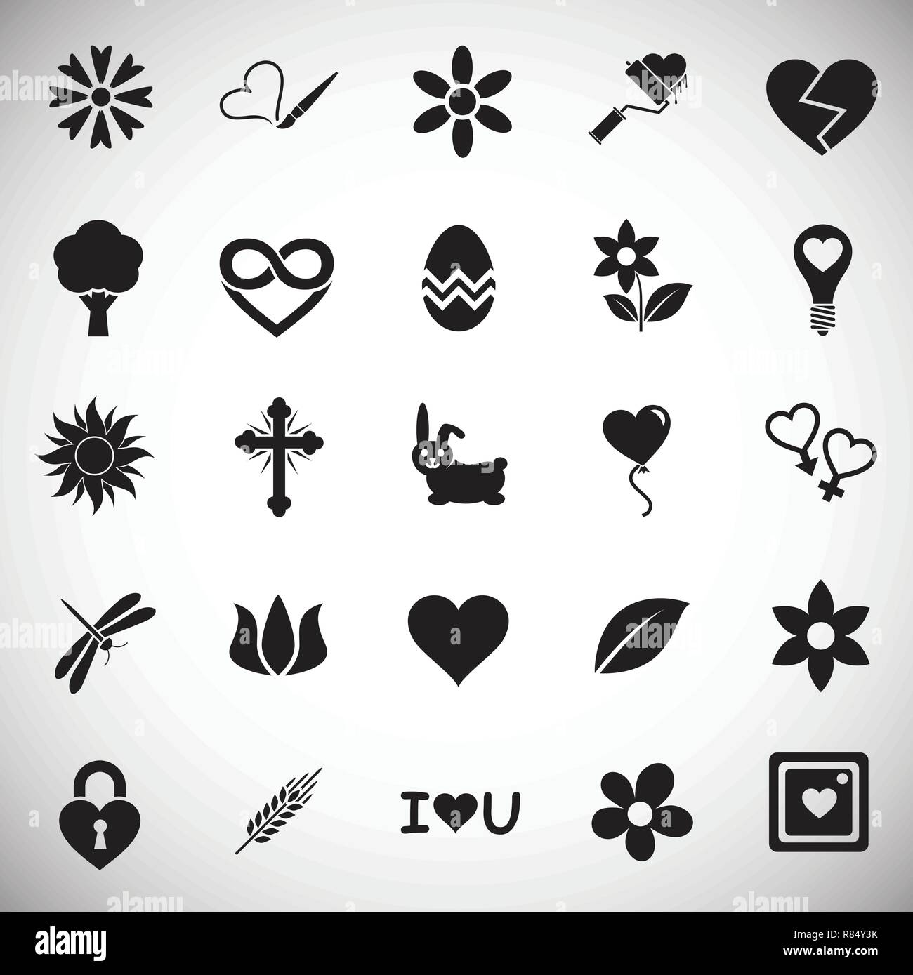 Spring icons set on white background for graphic and web design, Modern ...