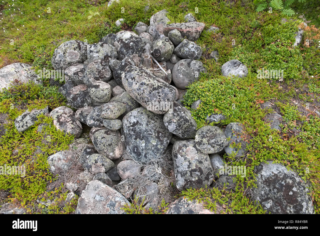 Stone mounds - artificial stone mounds of small boulders on the Bolshoy ...