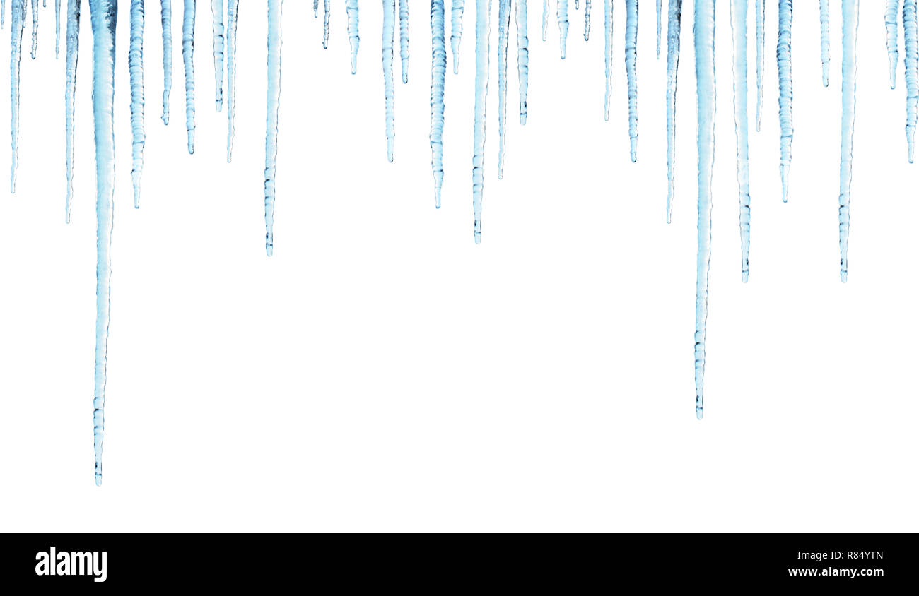 Seamless border with icicles. Isolated on white background Stock Photo ...