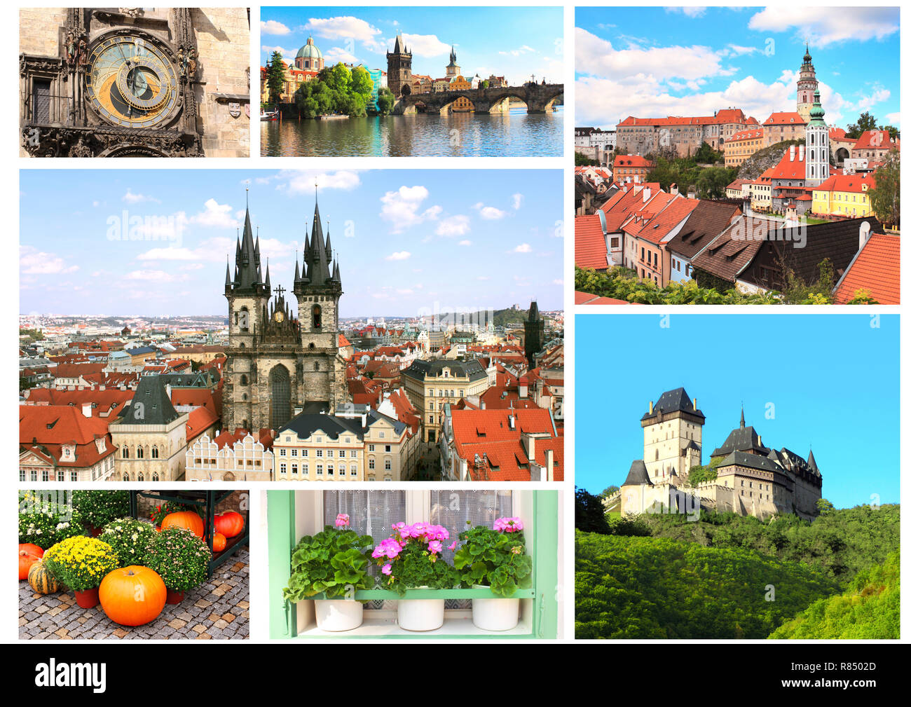 Collection - famous places of Czech Republic Stock Photo - Alamy