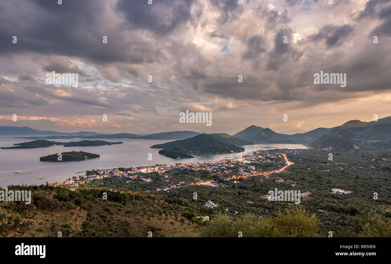 Nydri and Nydri bay, Lefkada, Greece Stock Photo - Alamy
