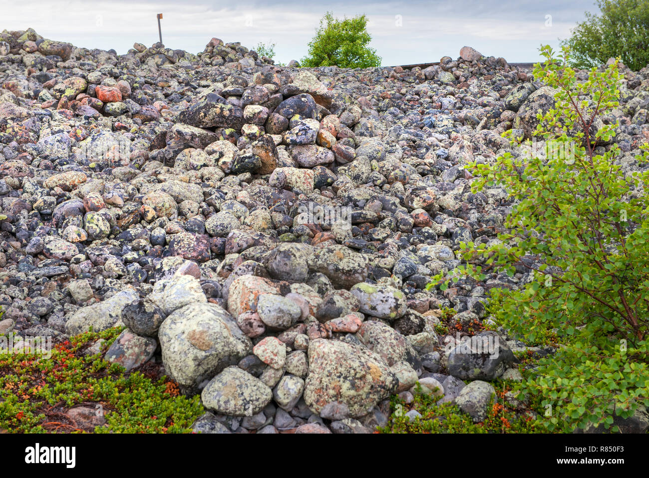 Stone mounds - artificial stone mounds of small boulders on the Bolshoy ...