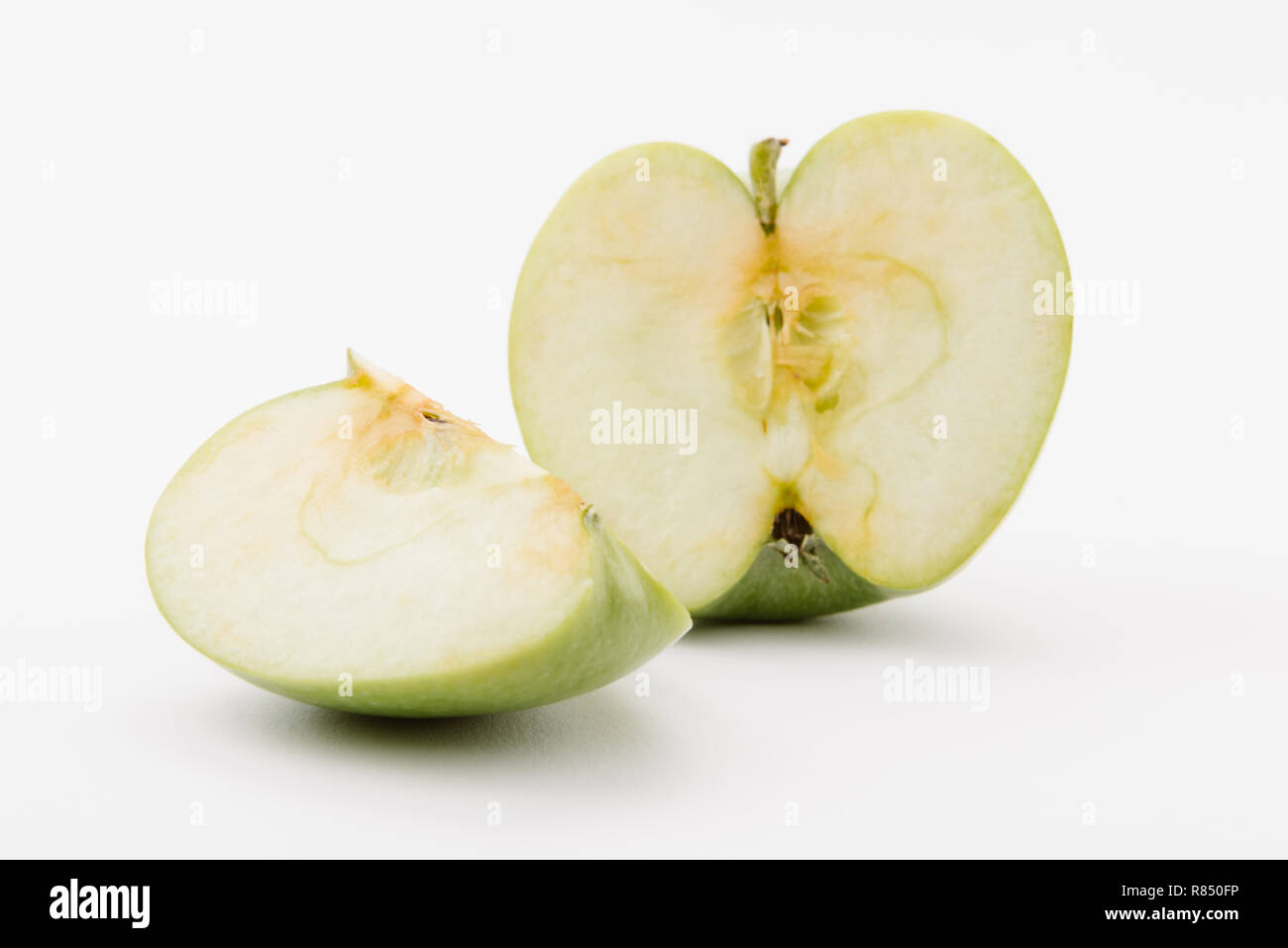 Ripe green apple on white hi-res stock photography and images - Alamy