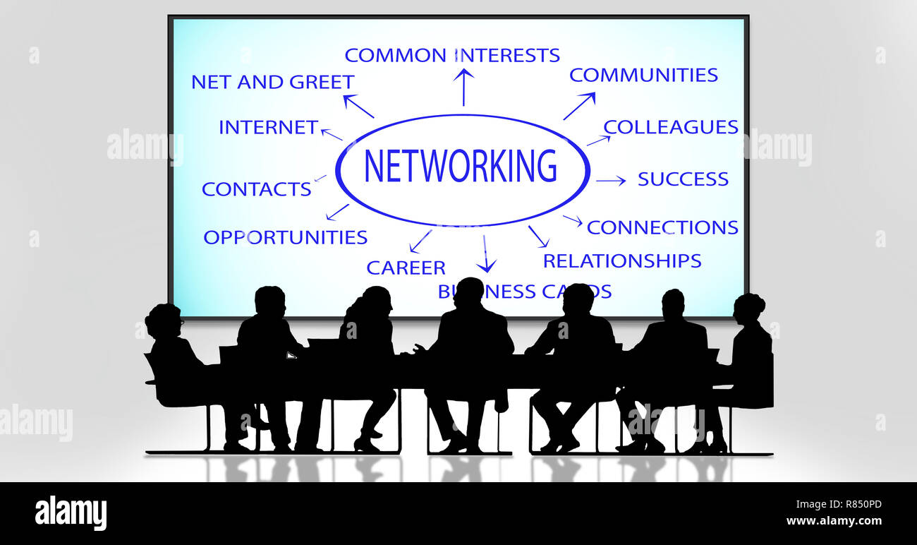 Networking,Group of people in the meeting,big screen business Stock ...