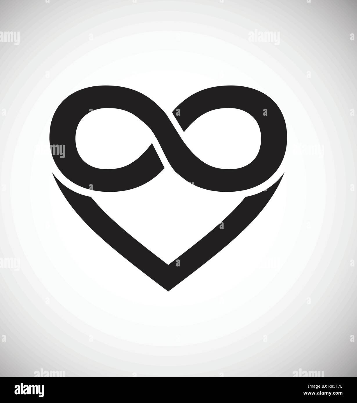 Heart infinity symbol icon on white background for graphic and web ...