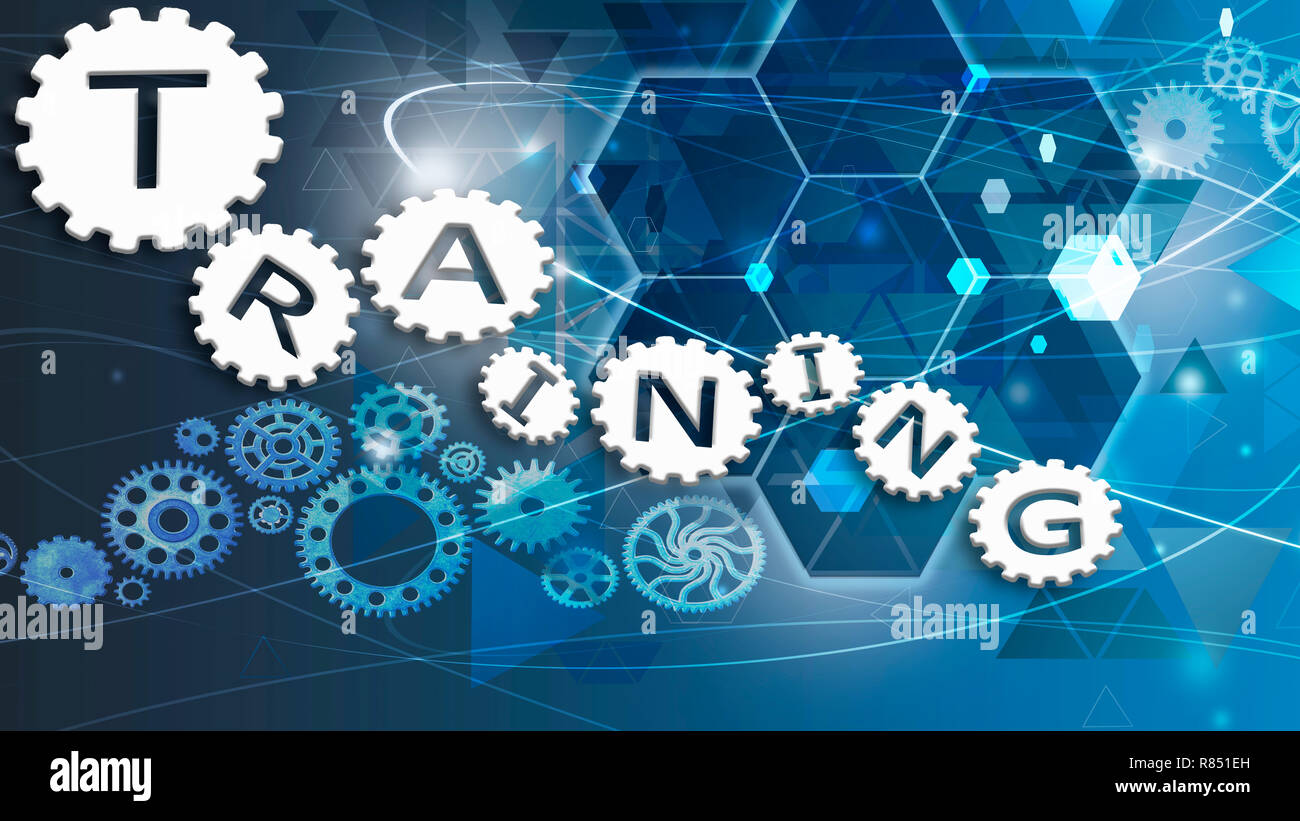 Training concept text, Innovation Computer Data Cogs Technology ...