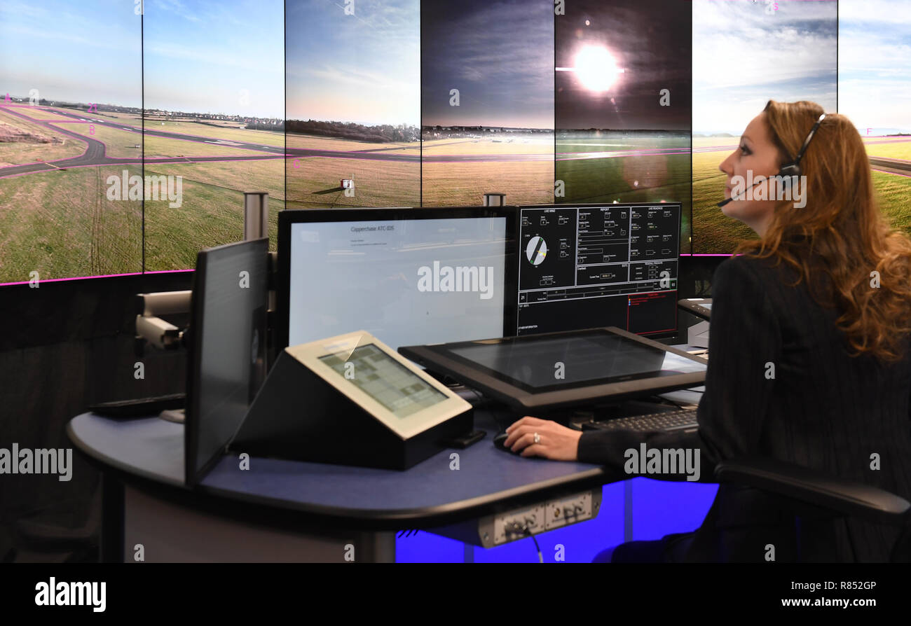 Senior air traffic control officer Sophie Hayes in the new digital air ...