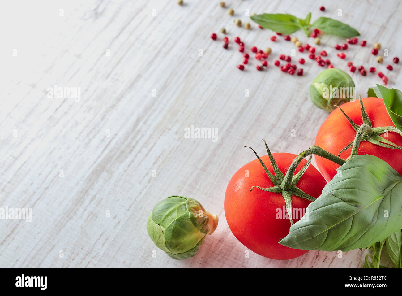 Fresh red vegetable on the wooden table. composition of vegetables ...